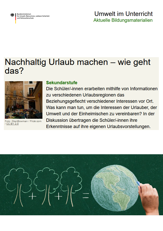 Unterrichtsmaterial: Nachhaltig Urlaub machen - wie geht das?